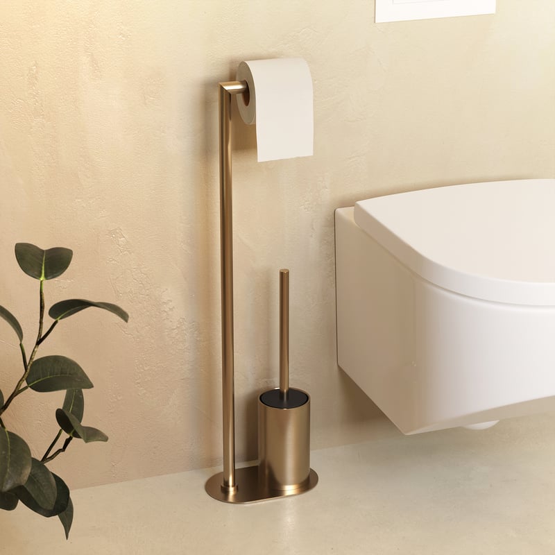 Cosmic Architect S+ WC-Bürstengarnitur mit Papierhalter, gold gebürstet ...