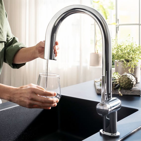 hansgrohe Aqittura M91 Küchenarmatur, mit Filtersystem, ausziehbar ...