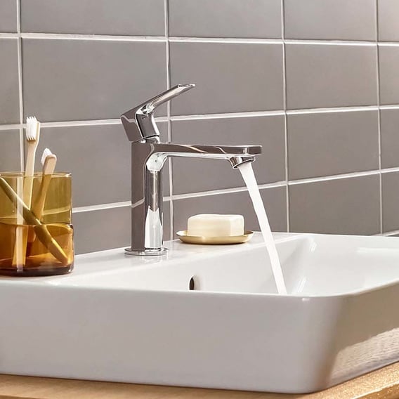 hansgrohe Rebris E Waschtischarmatur 110 CoolStart mit EcoSmart, chrom ...