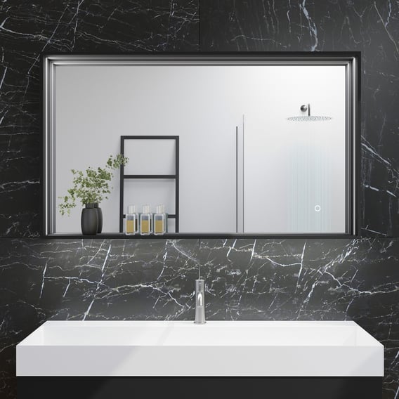neoro n50 shelf Lichtspiegel B: 120 cm schwarz matt - BN0839BM - Emero.de