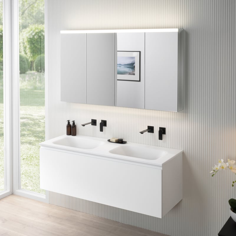 rivea Dia Unterschrank B: 141 cm mit 1 Auszug, Doppelwaschtisch ohne ...