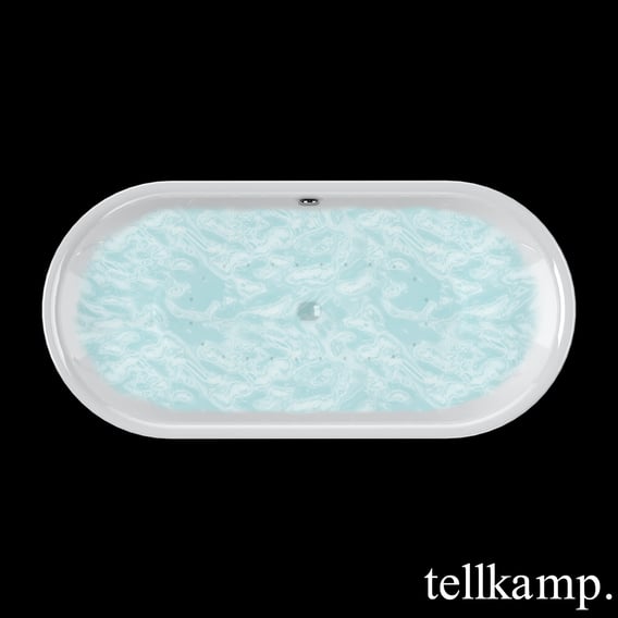 Tellkamp Cosmic Freistehende Oval-Whirlwanne weiß glanz, Schürze rot ...
