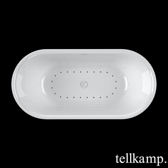 Tellkamp Cosmic Freistehende Oval-Whirlwanne weiß glanz, Schürze rot ...