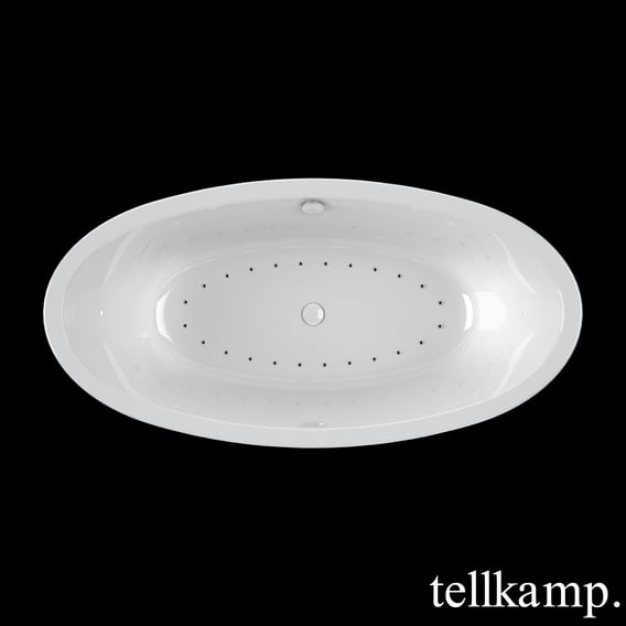 Tellkamp Space Freistehende Oval-Whirlwanne weiß glanz, Schürze schwarz ...