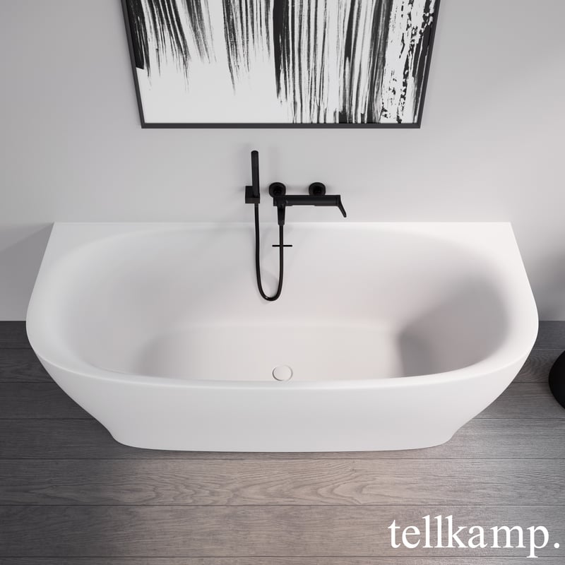 Tellkamp Sole Vorwand-Badewanne mit Verkleidung weiß matt, Schürze weiß ...