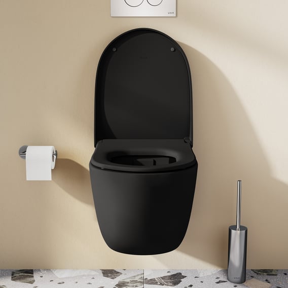 VitrA Sento WC-Sitz mit Absenkautomatik & abnehmbar, schwarz matt - 130 ...